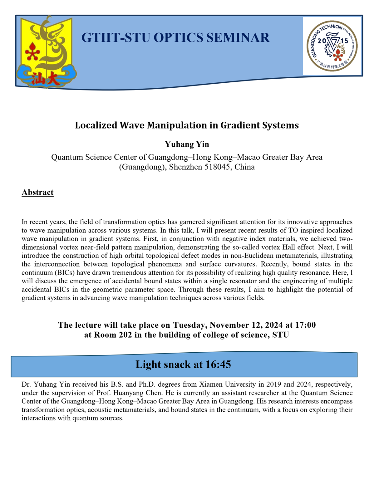 Localized Wave Manipulation in Gradient Systems – University Events